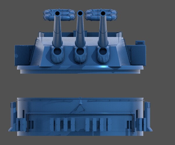 ArtStation - 381mm WW2 Italian turret n3 1/200 scale - 3D PRINTING ...