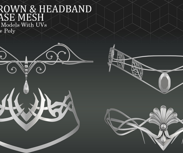 ArtStation - 20 CROWN & HEADBAND - BASE MESH | Game Assets