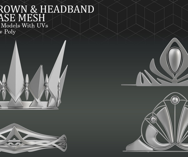 ArtStation - 20 CROWN & HEADBAND - BASE MESH | Game Assets