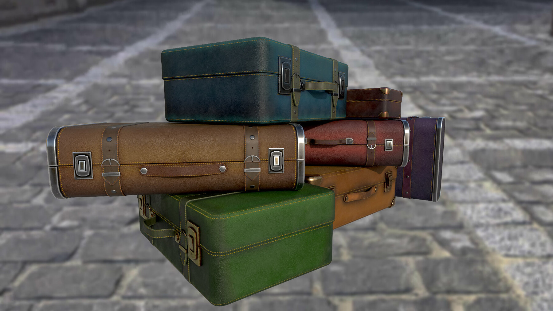 ArtStation - Travel bag suitcase briefcase PBR game ready Low-poly 3D ...