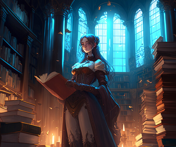 ArtStation - Lost in Time: A Girl's Adventure in an Ancient Library 1 ...
