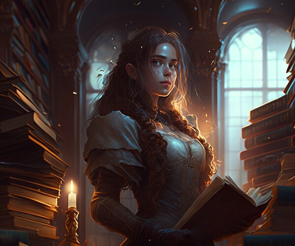 ArtStation - Lost in Time: A Girl's Adventure in an Ancient Library 7 ...