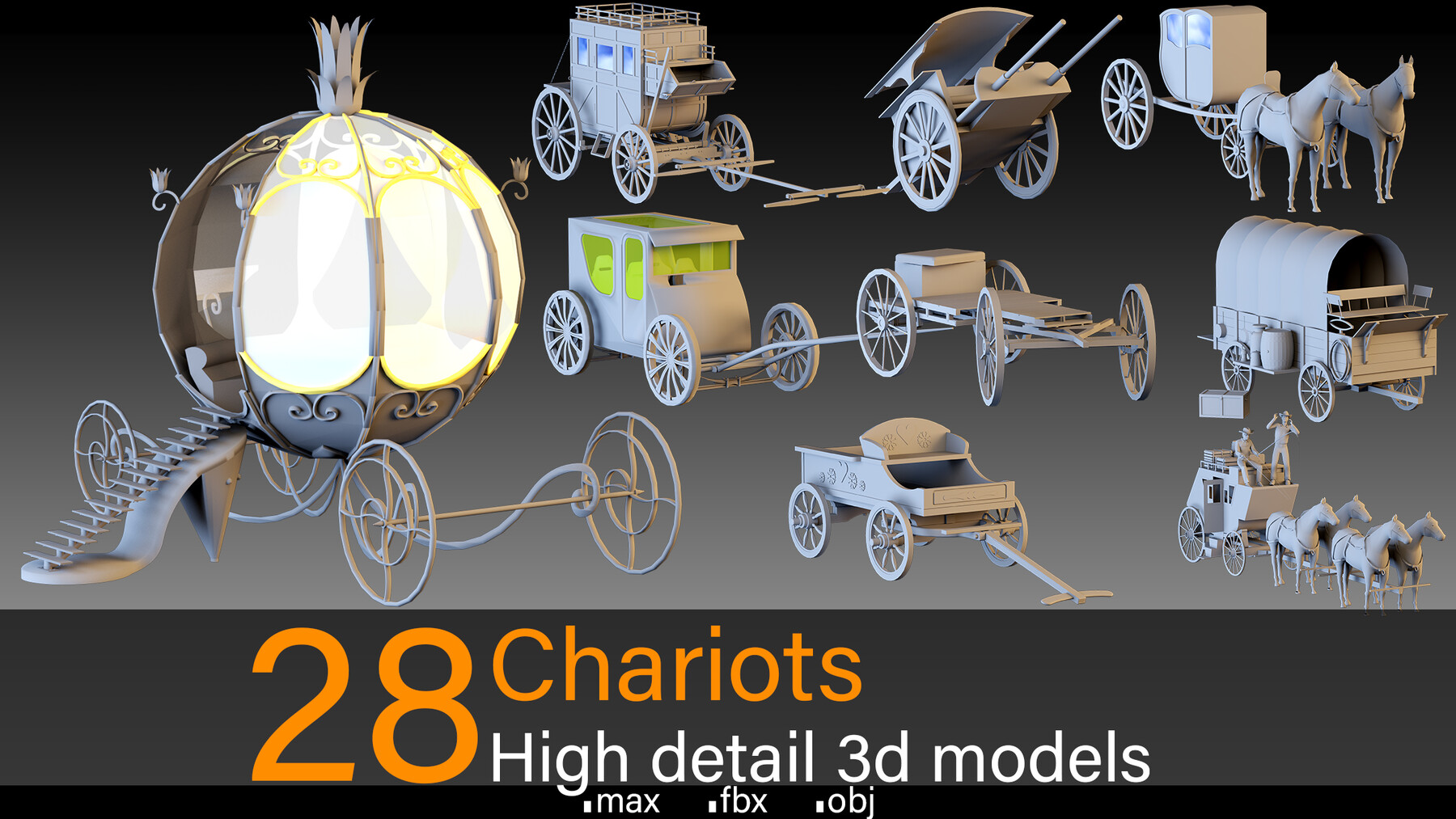 ArtStation - 28 Chariots- High detail 3d models | Resources