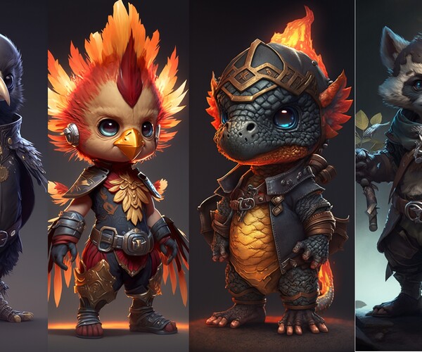 ArtStation - Cute and Fierce: 8K Collection of 60 Baby Gaming ...