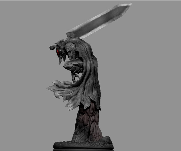 ArtStation - BERSERK GUTS ON EDGE FANTASY ANIME SWORD CHARACTER 3D ...