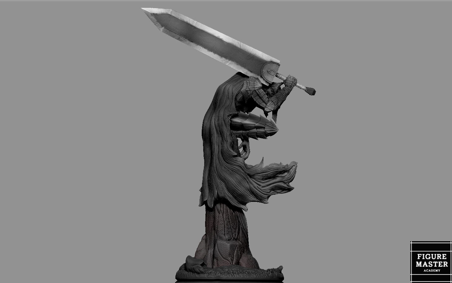 ArtStation - BERSERK GUTS ON EDGE FANTASY ANIME SWORD CHARACTER 3D ...