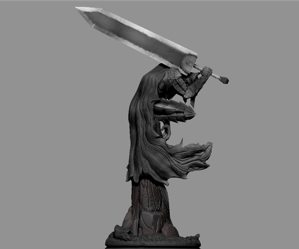 ArtStation - BERSERK GUTS ON EDGE FANTASY ANIME SWORD CHARACTER 3D ...