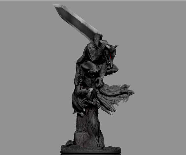 ArtStation - BERSERK GUTS ON EDGE FANTASY ANIME SWORD CHARACTER 3D ...