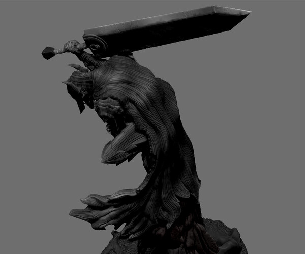 ArtStation - BERSERK GUTS ON EDGE FANTASY ANIME SWORD CHARACTER 3D ...