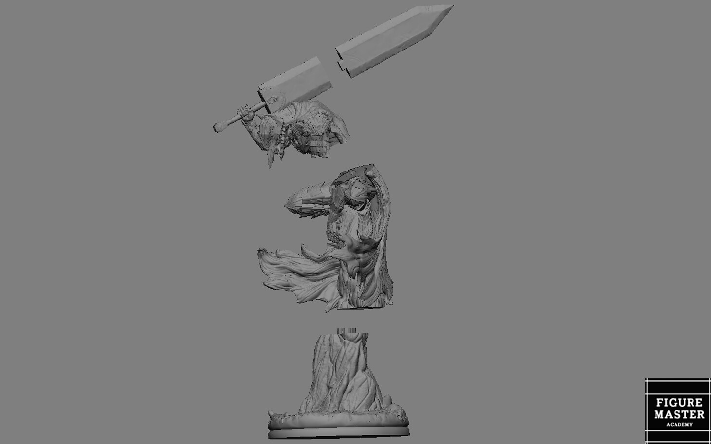 ArtStation - BERSERK GUTS ON EDGE FANTASY ANIME SWORD CHARACTER 3D ...