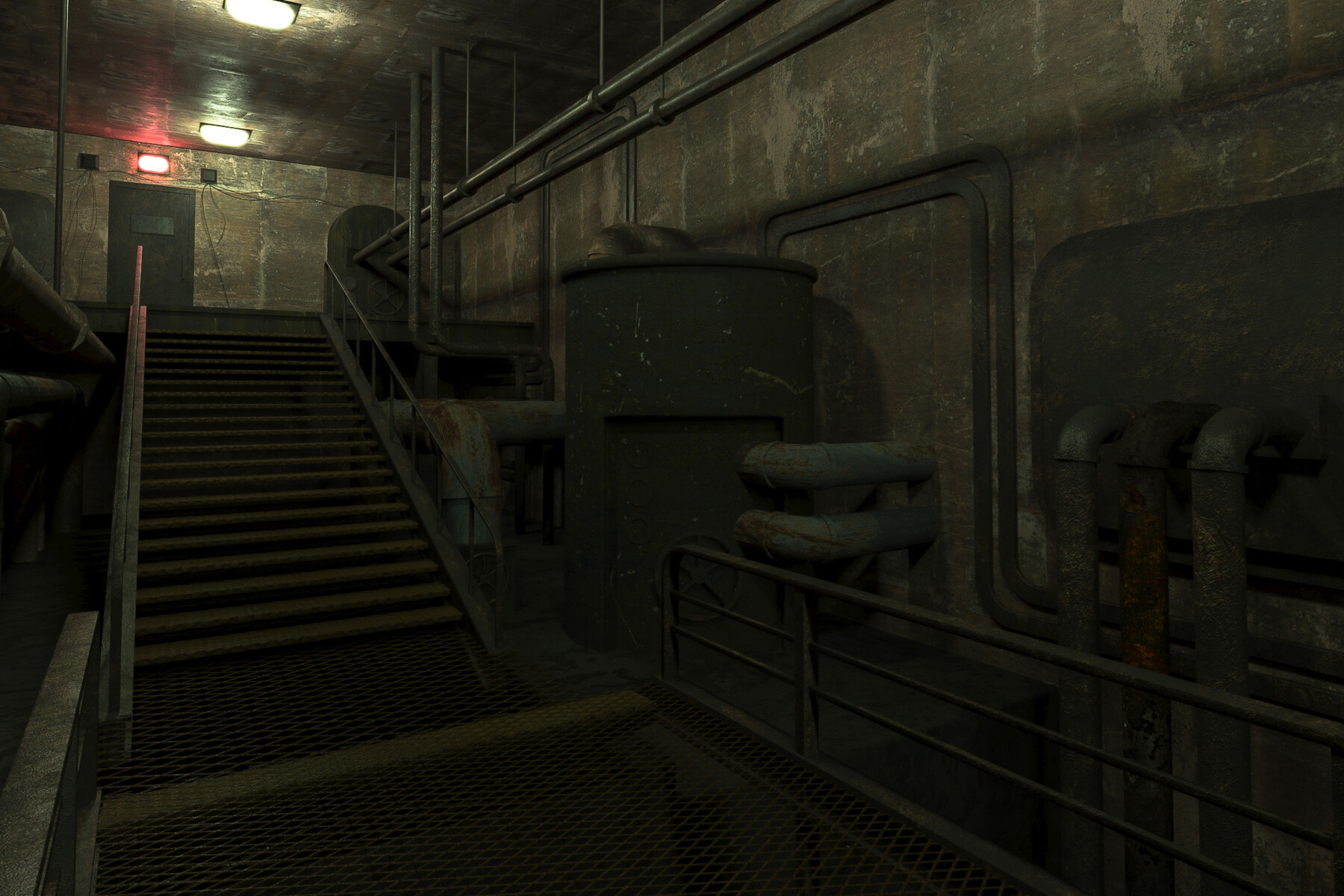 ArtStation - lowpoly rusty plumbing basement with pipes | Game Assets