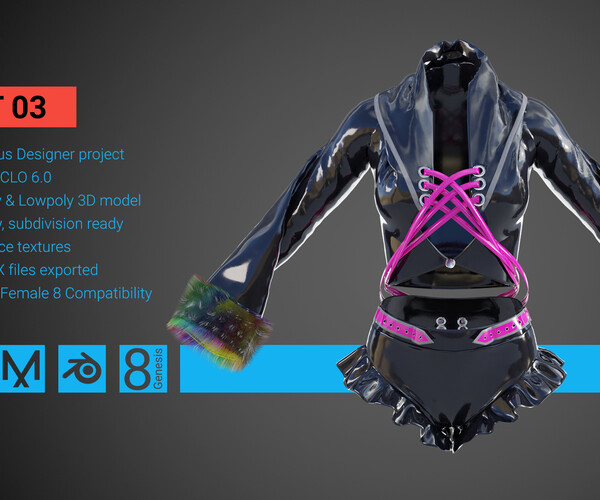 ArtStation - Outfit 03 - Marvelous Designer, CLO project. | Resources