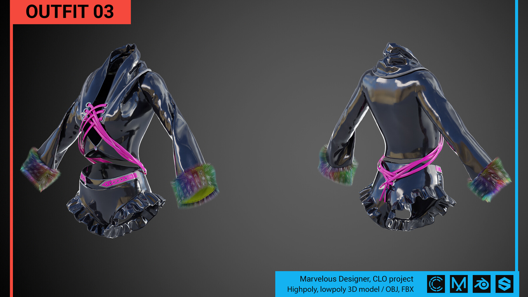 ArtStation - Outfit 03 - Marvelous Designer, CLO project. | Resources