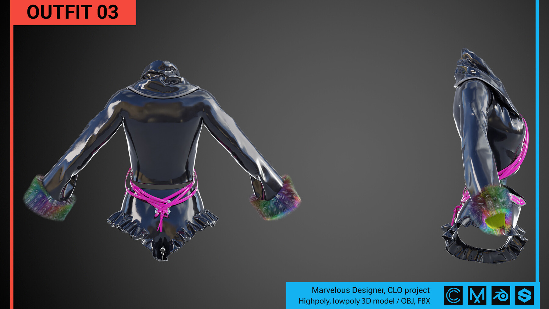 ArtStation - Outfit 03 - Marvelous Designer, CLO project. | Resources