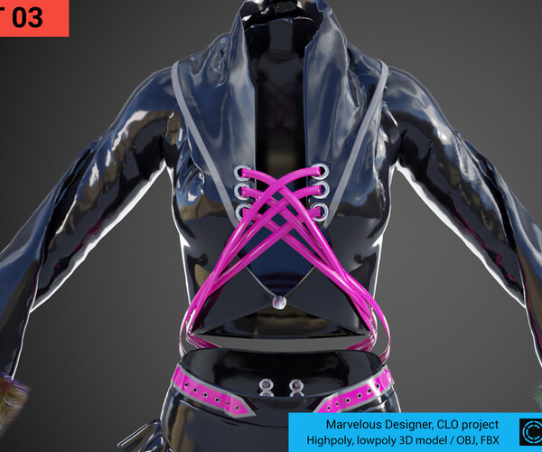 ArtStation - Outfit 03 - Marvelous Designer, CLO project. | Resources