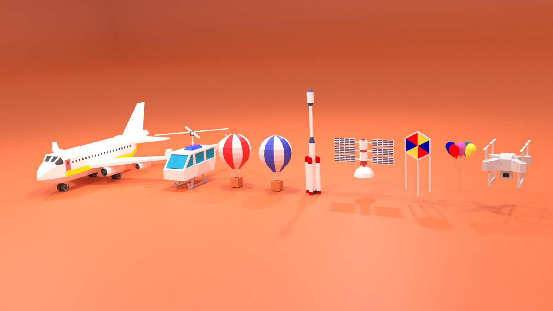 ArtStation - Cartoon Flying Vehicles and Props Pack 3d model | Resources