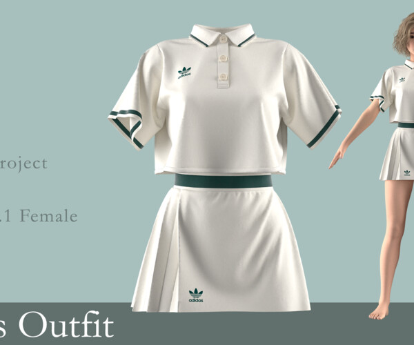 ArtStation - Tennis Uniform. Marvelous Designer / Clo 3D project +obj ...