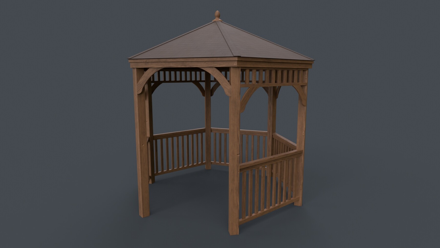 ArtStation - PBR Wooden Pergola Gazebo D3 | Game Assets