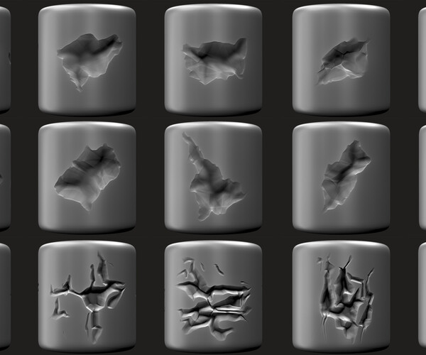 ArtStation - 100 Stylized Damage Alpha | Brushes