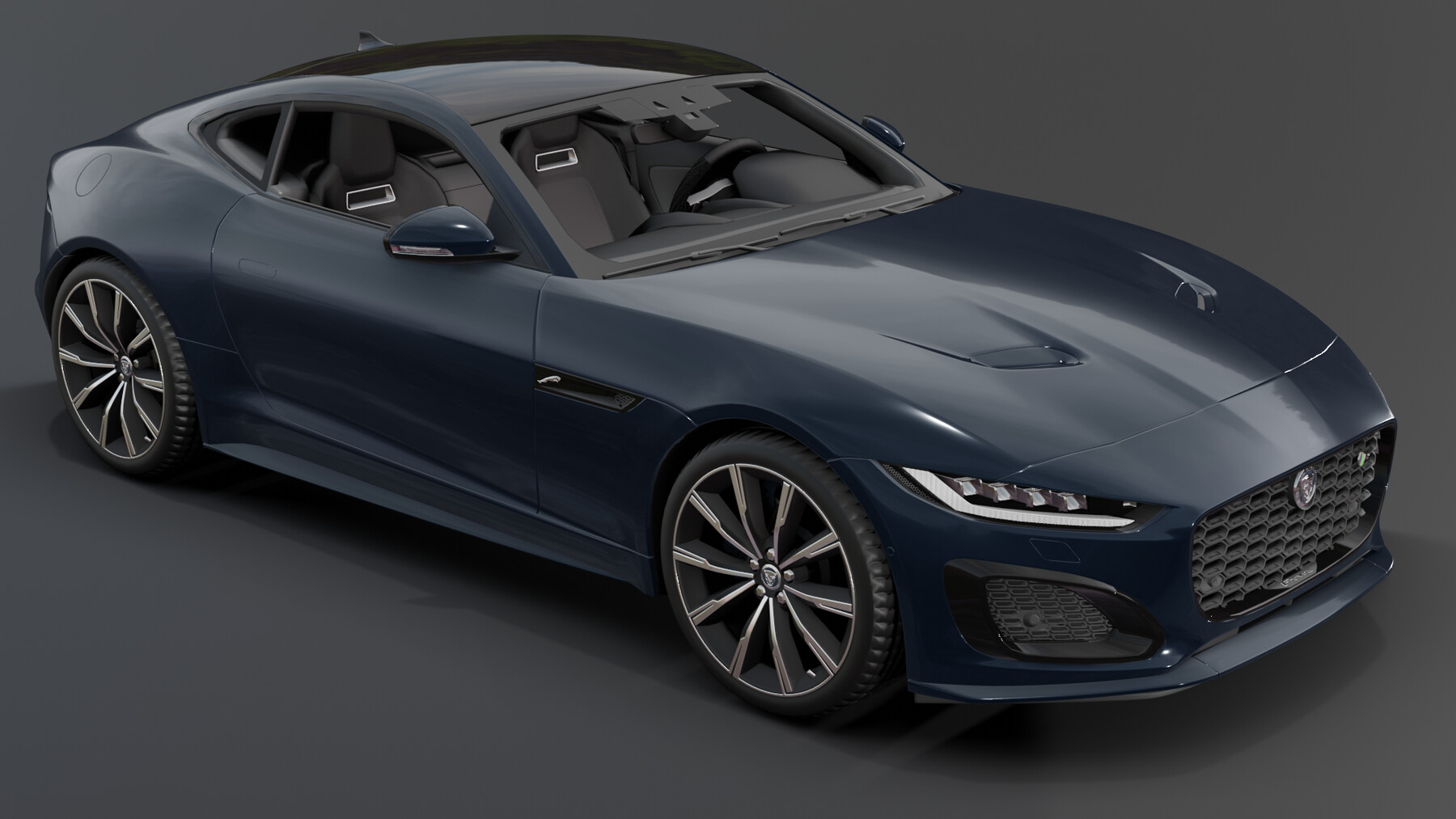 ArtStation - Jaguar F- type blue grey car | Game Assets