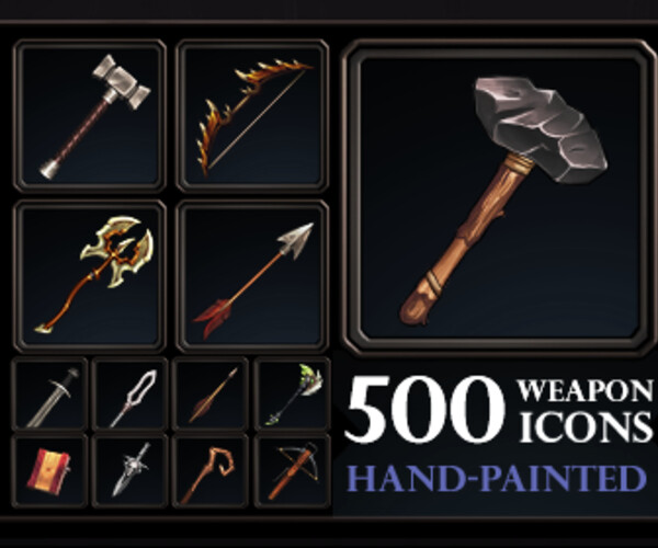 ArtStation - 500 Weapon Icons | Game Assets