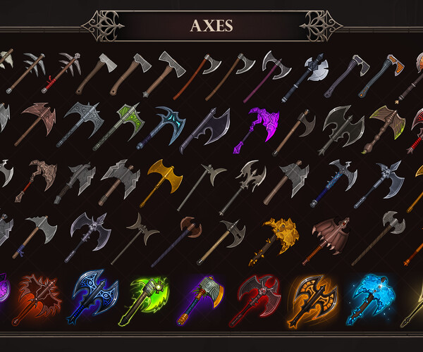 ArtStation - 500 Weapon Icons vol.2 | Game Assets