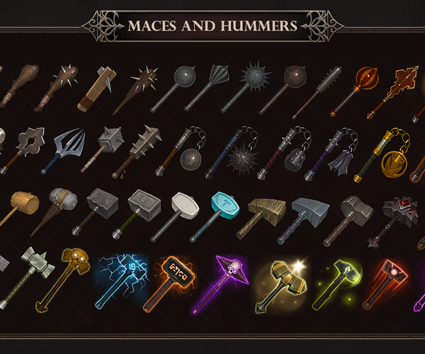 ArtStation - 500 Weapon Icons vol.2 | Game Assets