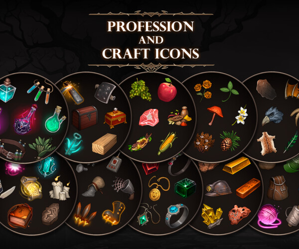 ArtStation - 500 Profession and Craft Icons | Game Assets