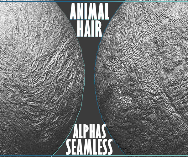 ArtStation - 50 Fur and Hair Alphas (Tileable, Displacement Map) vol.6 ...