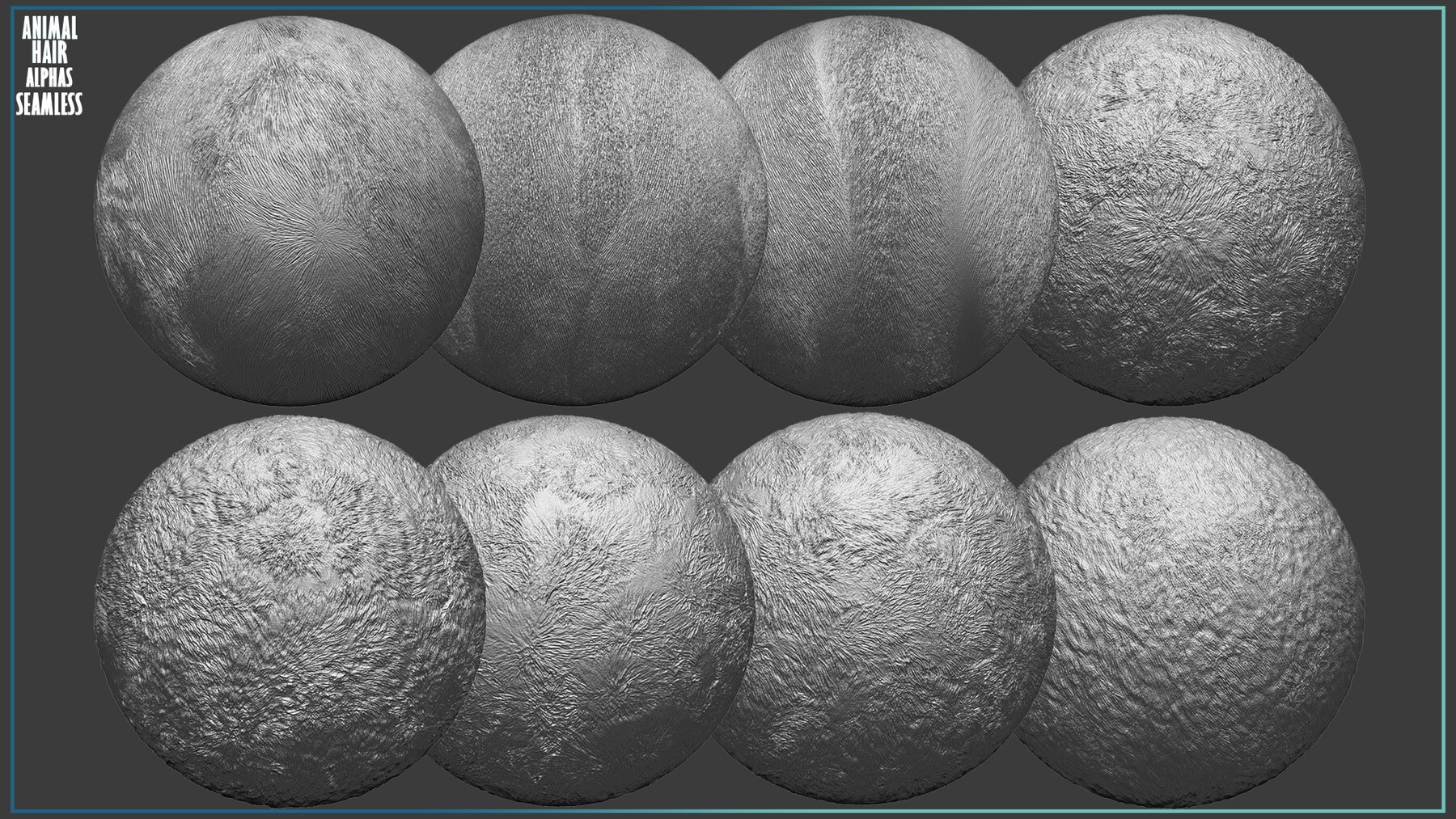 ArtStation - 50 Fur and Hair Alphas (Tileable, Displacement Map) vol.6 ...