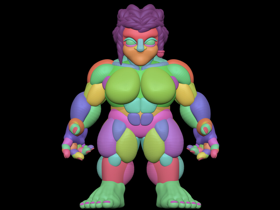ArtStation - miniature base mesh Dwarf female blockout for and figures ...