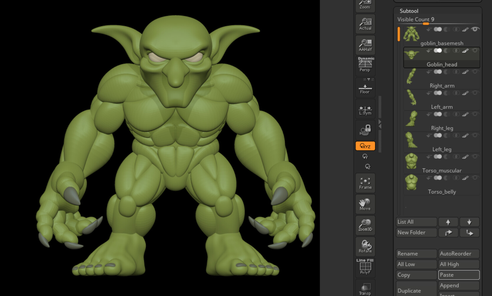 ArtStation - miniature base mesh Goblin blockout for and figures. Ztool ...