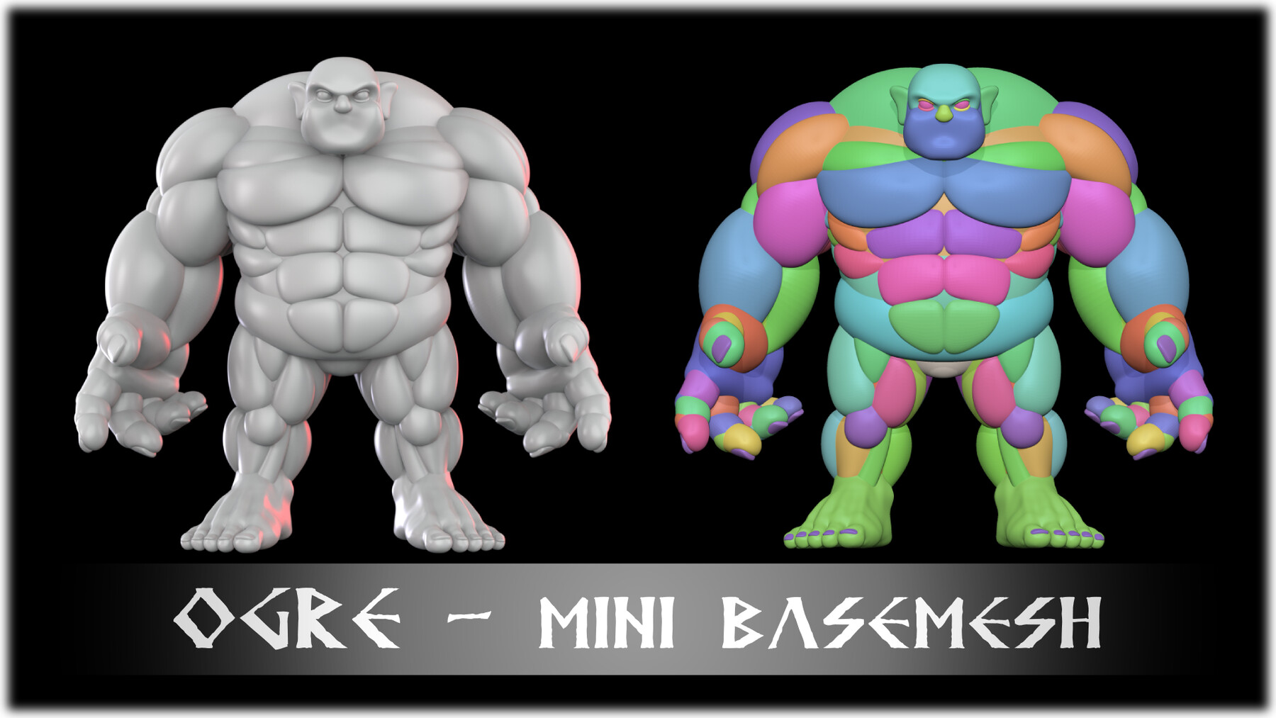 ArtStation - miniature base mesh Ogre orc troll blockout for and ...