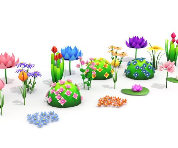 ArtStation - Stylize Low Poly Flowers Pack | Game Assets