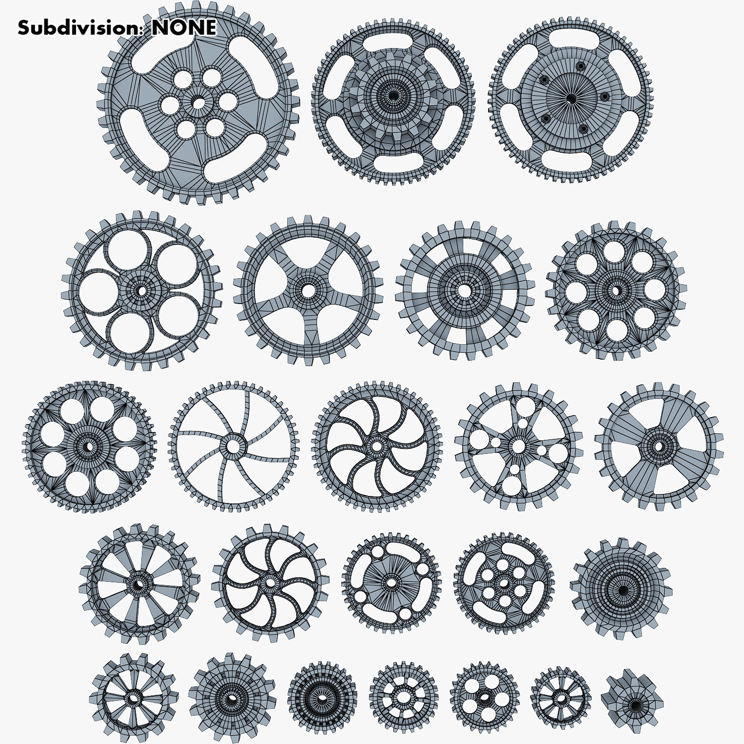 ArtStation - Gears Set Low Poly v 1 | Resources