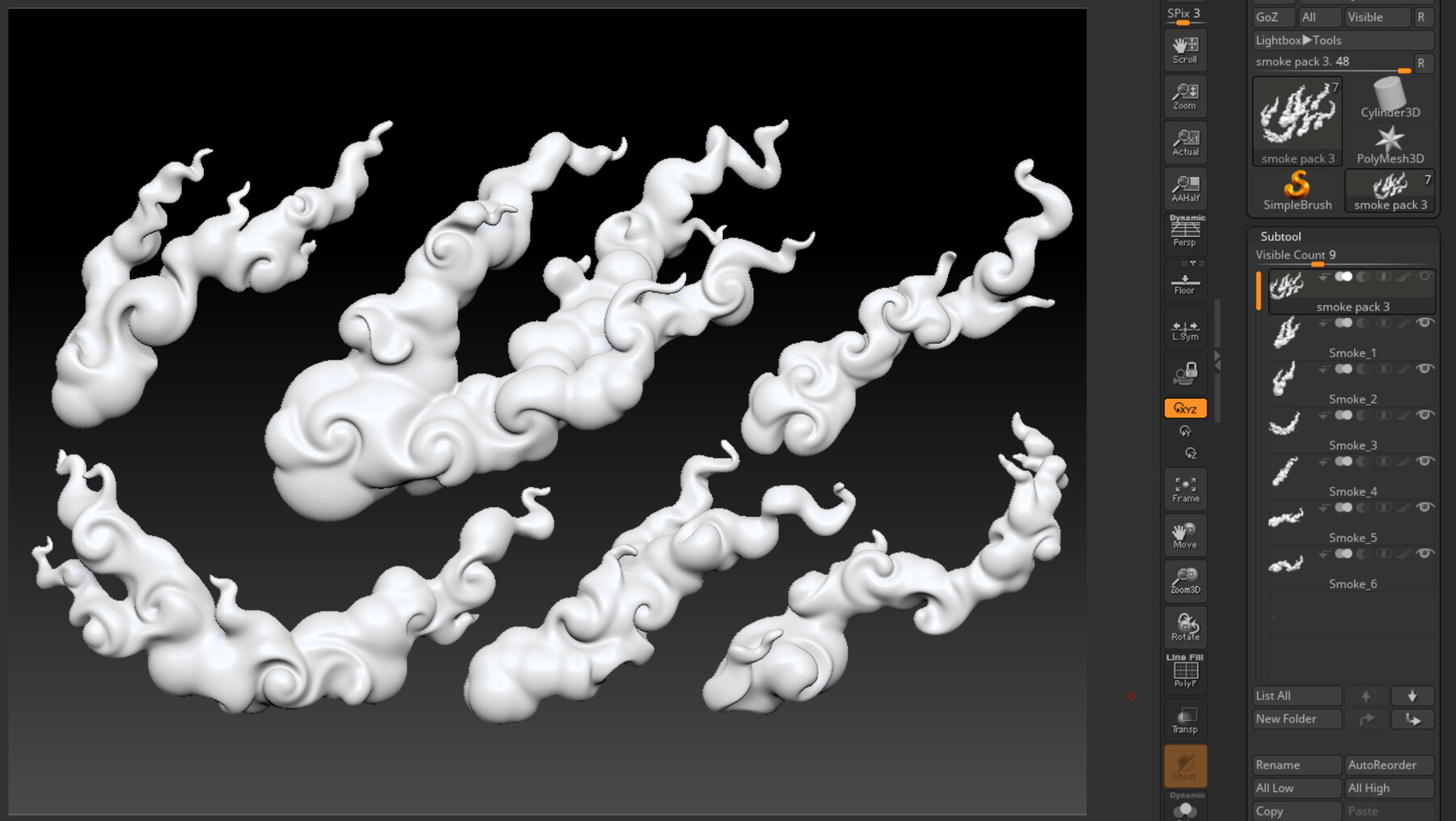 ArtStation - smoke / mist / clouds stylized pack3 IMM brush and .obj ...