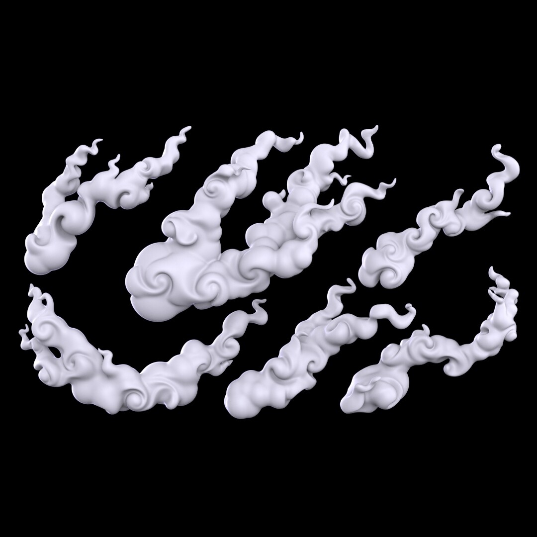 ArtStation - smoke / mist / clouds stylized pack3 IMM brush and .obj ...
