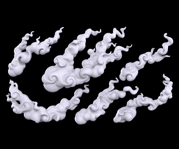 ArtStation - smoke / mist / clouds stylized pack3 IMM brush and .obj ...