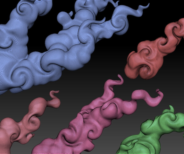 ArtStation - smoke / mist / clouds stylized pack3 IMM brush and .obj ...