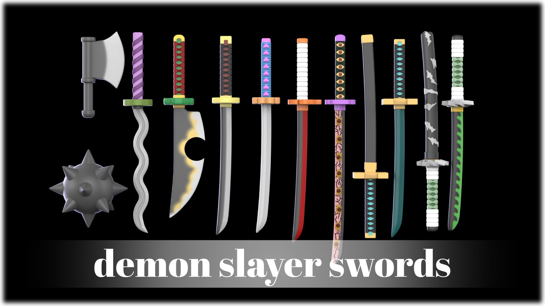 ArtStation - Demon Slayer stylized weapon / swords ztool and .obj files ...
