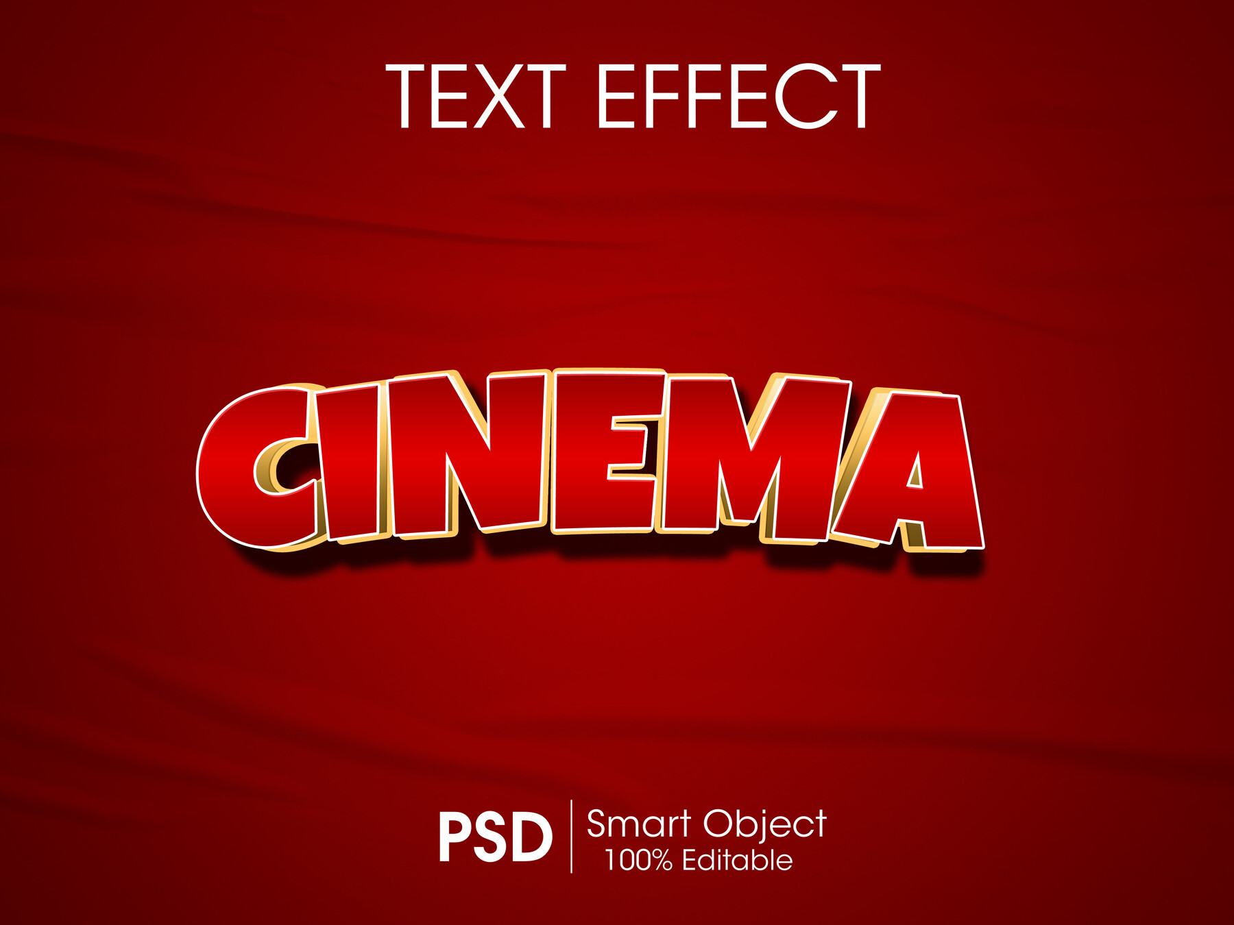 ArtStation - Cinema PSD fully editable text effect. Layer style PSD ...