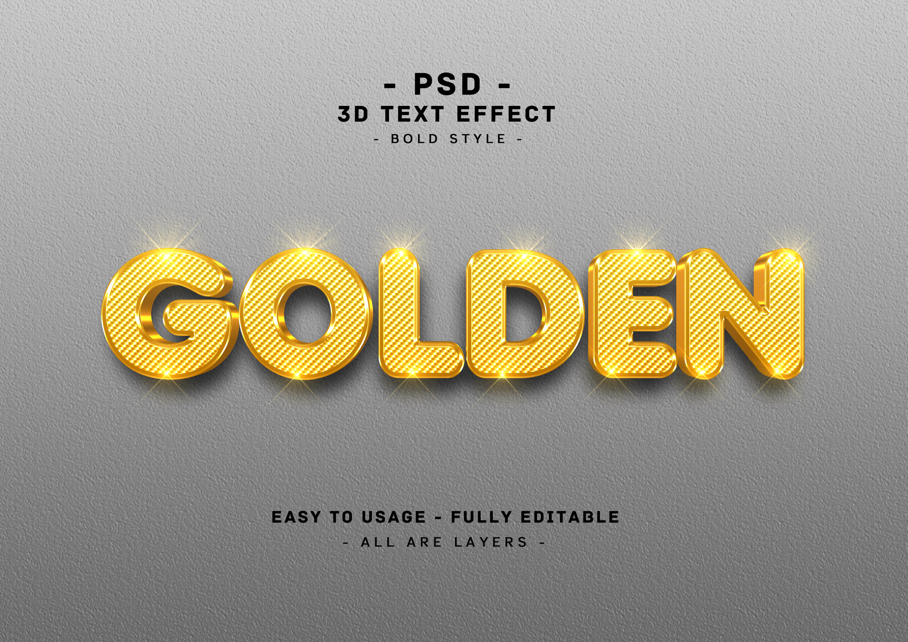ArtStation - Golden PSD fully editable text effect. Layer style PSD ...