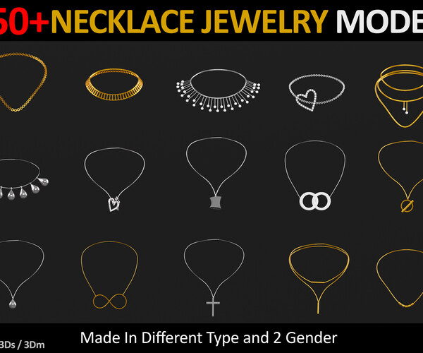 ArtStation - 50+ NECKLACE JEWELRY MODELS | Game Assets