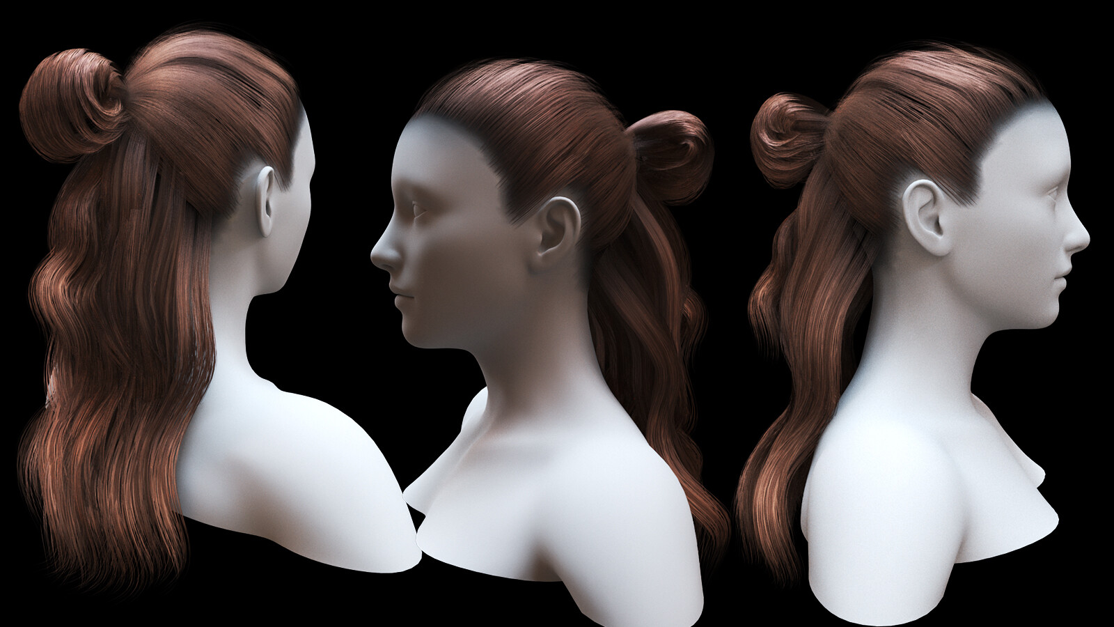 ArtStation - Low Poly game ready haircard bundle vol4 (max fbx obj) | Game Assets