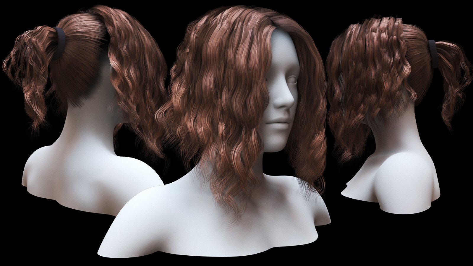 ArtStation - Low Poly game ready haircard bundle vol4 (max fbx obj) | Game Assets