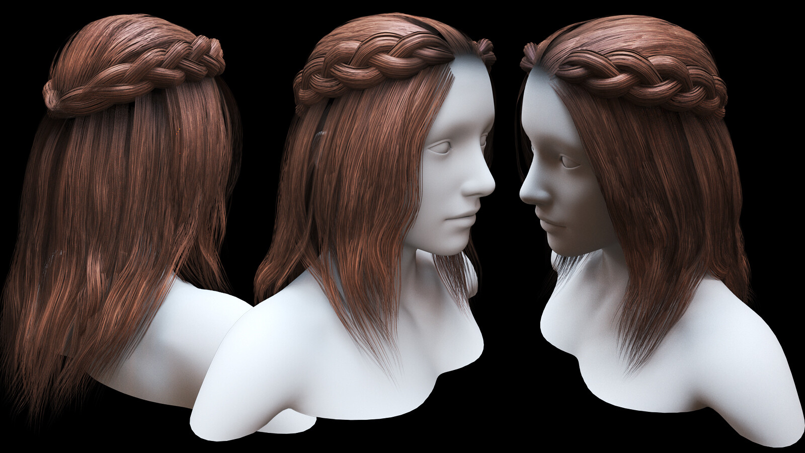 ArtStation - Low Poly game ready haircard bundle vol4 (max fbx obj) | Game Assets