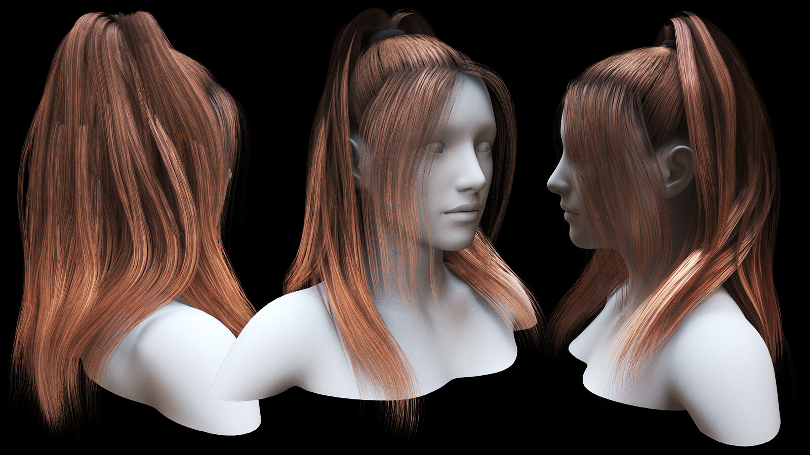 ArtStation - Low Poly game ready haircard bundle vol4 (max fbx obj) | Game Assets
