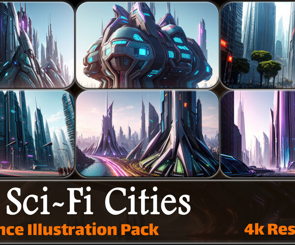 ArtStation - 250 Sci-Fi Cities Reference Pack | 4K | v.1 | Artworks