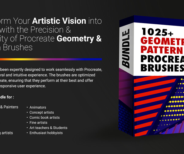 ArtStation - 1025+ Geometry and Pattern Procreate Brushes | Brushes