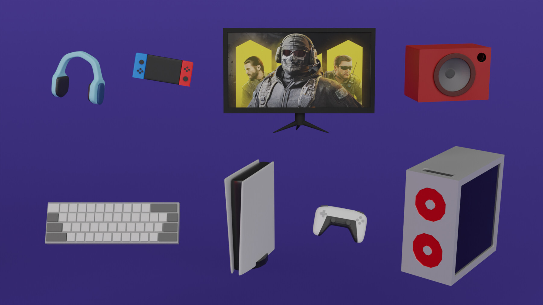 ArtStation - ISOMETRIC GAMING ROOM | Game Assets